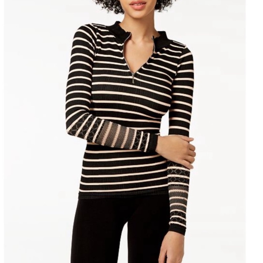 Free People Fp Movement Slay Striped Half-Zip Perform… - Gem